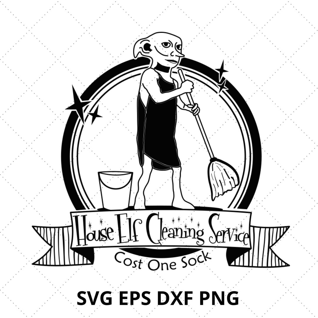 House Elf Cleaning Services SVG DXF PNG Eps - Etsy