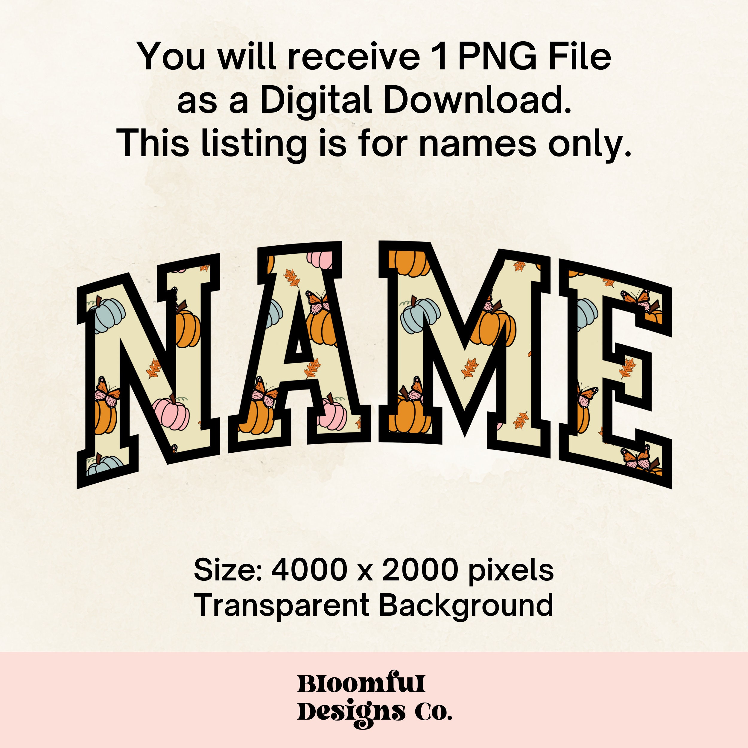 Personalized PNG Design Fall Pattern Varsity PNG Add Your - Etsy