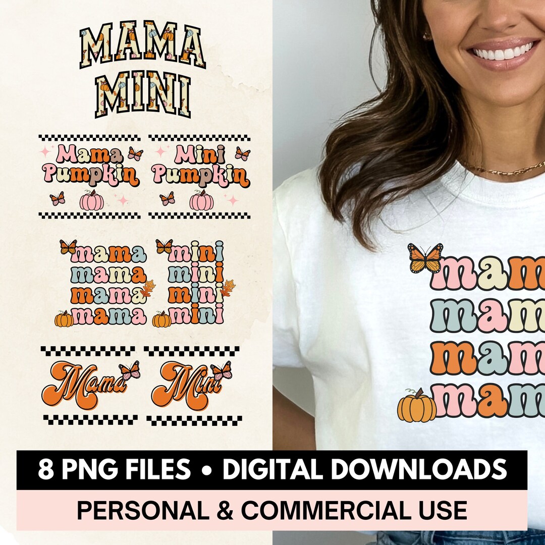 Fall Mama PNG Bundle for Shirts and More Retro Mama Mini - Etsy