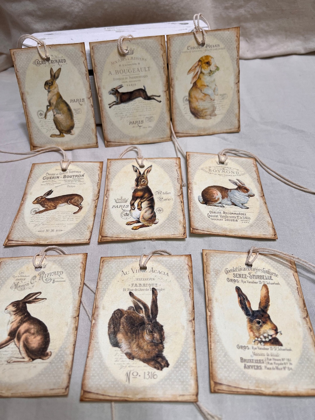 Cutie Easter Bunny Gift Tags With Cotton String That You Can Use for ...