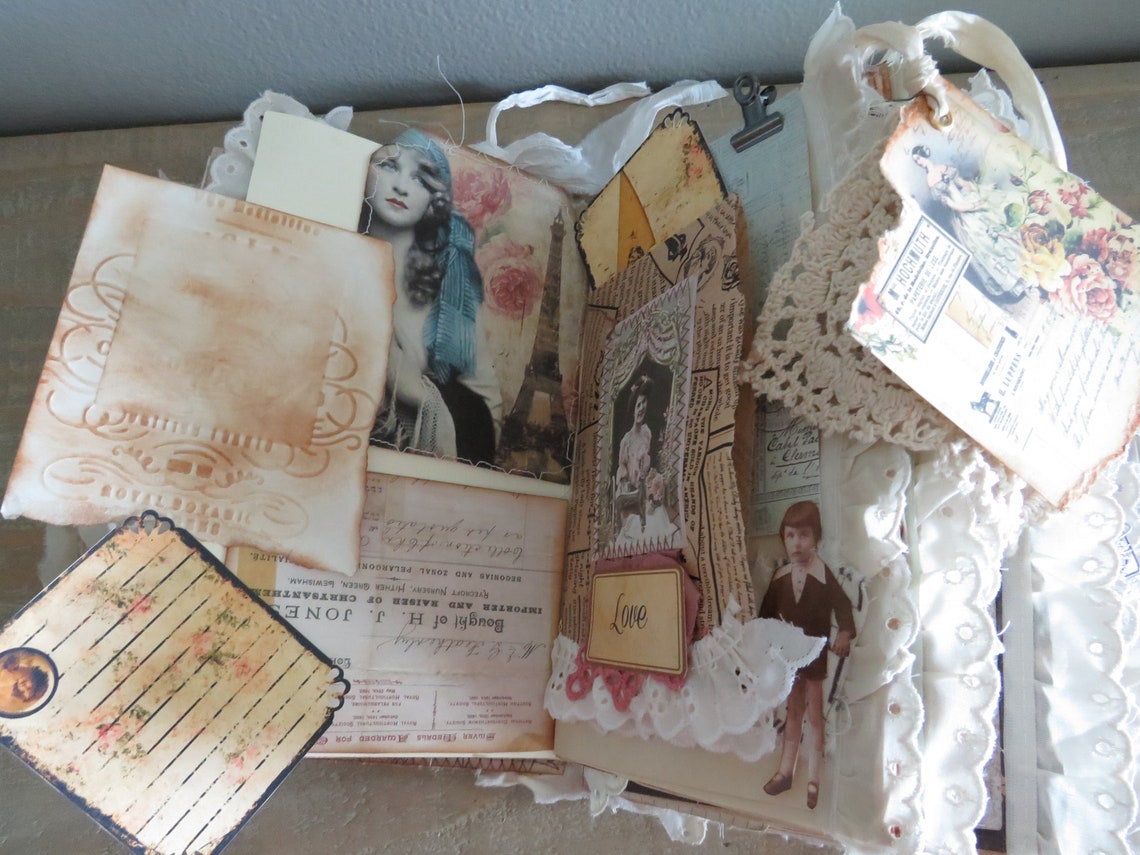 Hard Cover Junk Journal With Hidden Spine Writing Journal and Keepsake ...
