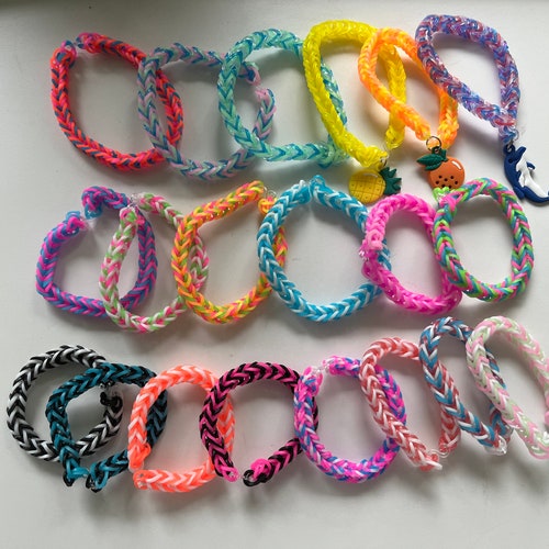 Rubber Band Bracelets Colorful and Customizable - Etsy