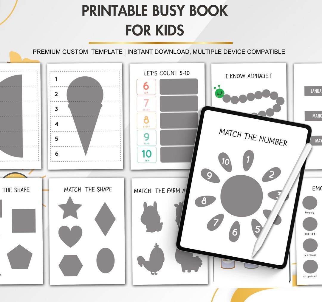 Printable Busy Book for Kids, Learning Activities for Toddlers ...