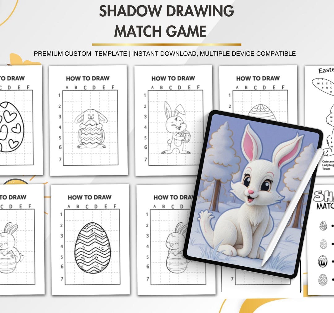 Shadow Drawing Match Game for Kids, Printable Matching Activity for ...