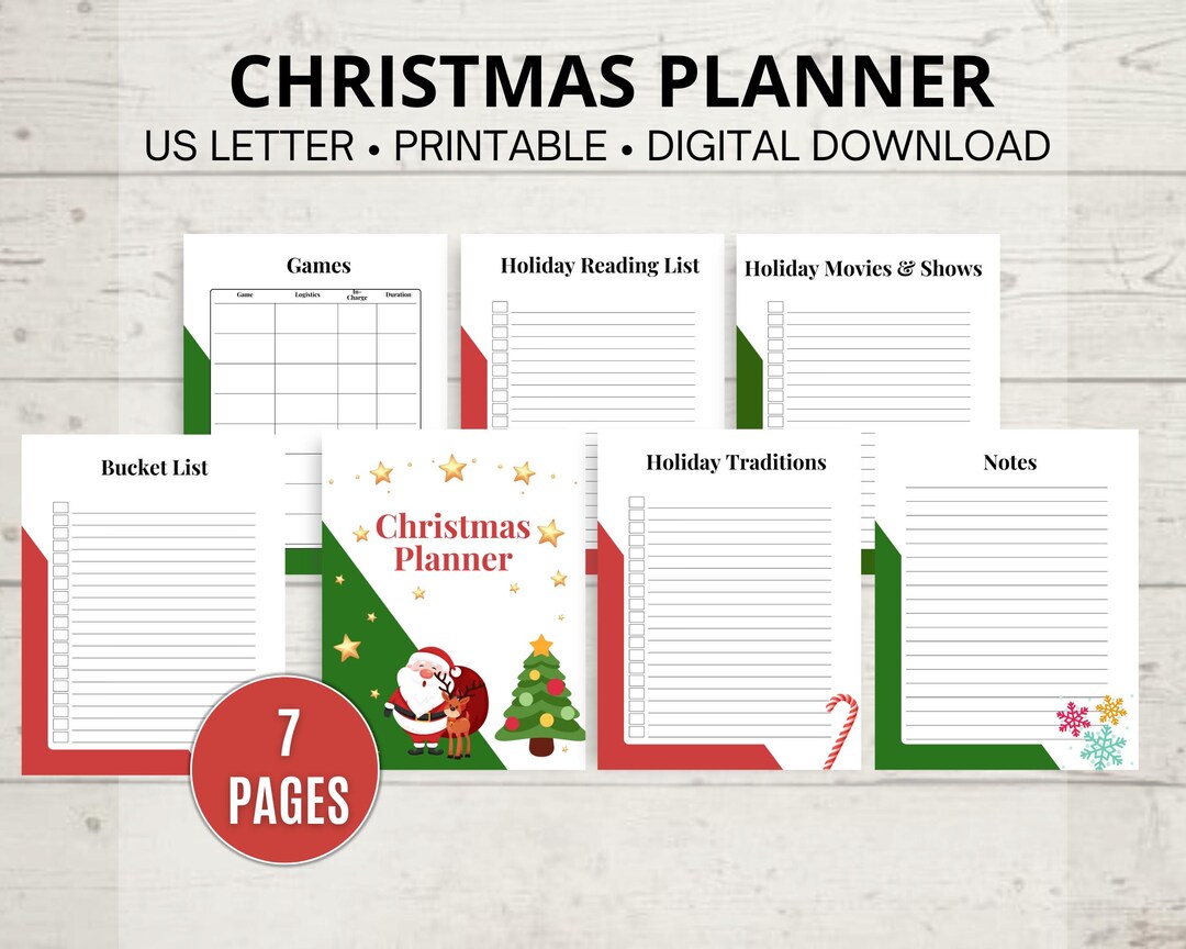 Christmas Planner Printable, Holiday Event Schedule (digital Download ...