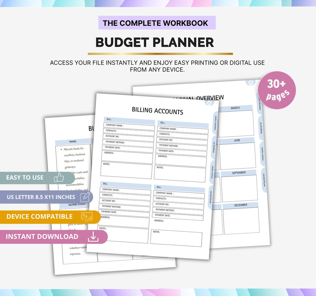 2025 Budget Planner, Digital Finance Organizer (digital Download) - Etsy