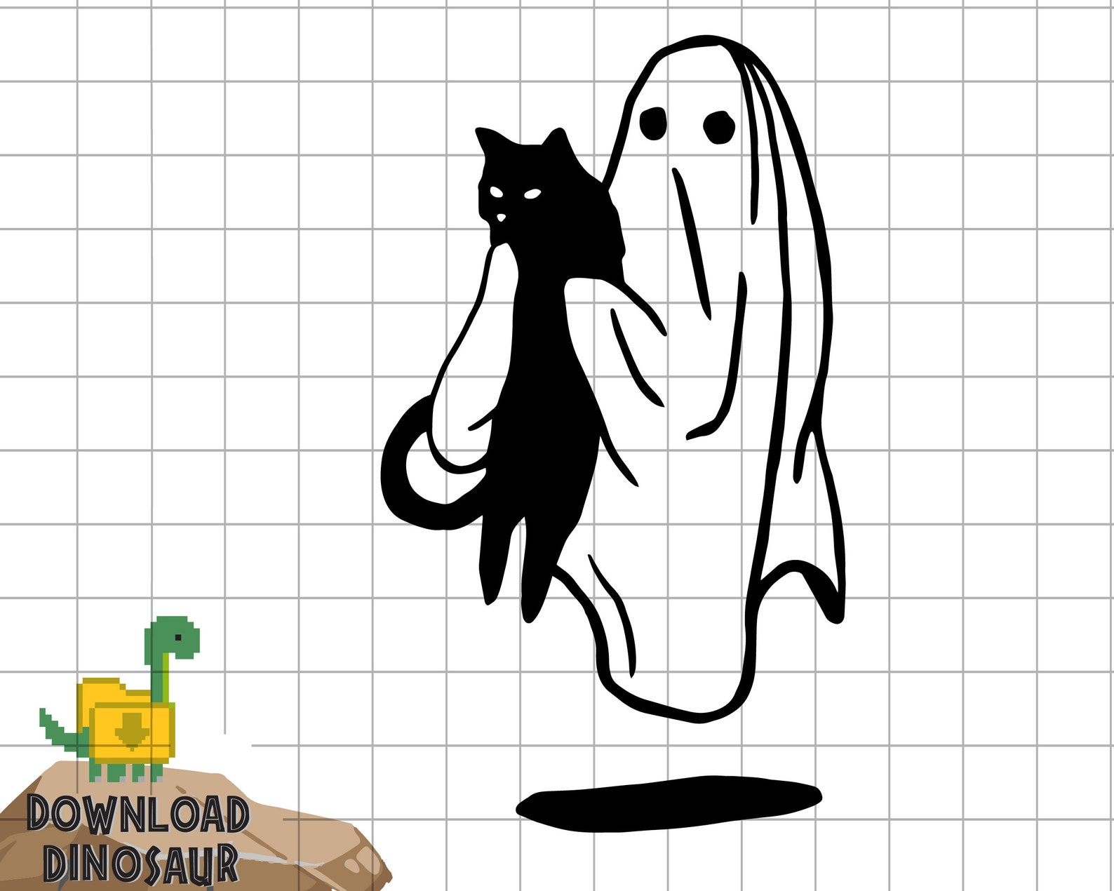 Cute Ghost Holding Cat, Cute Halloween, My First Halloween SVG, Ghost ...