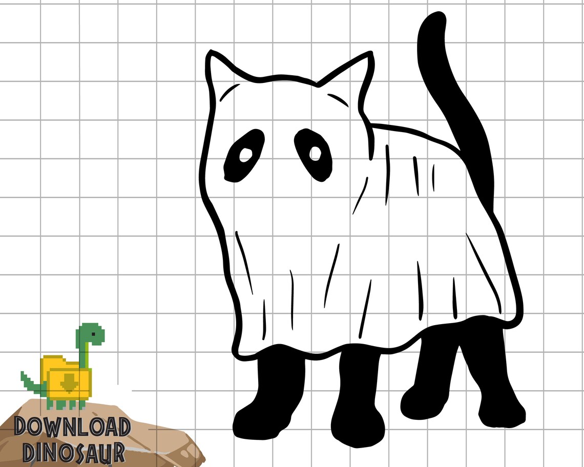 Ghost Kitty Cat Ghost Clipart Black Cat Clipart Cute - Etsy