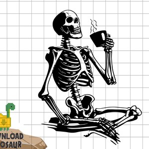 Skeleton Coffee SVG, Skull Coffee Mug, Skull Clipart, Skeleton Png ...