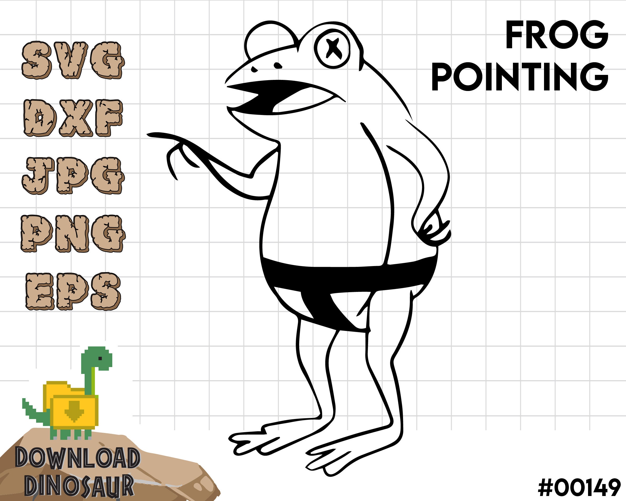 Cool Frog Pointing. Cartoon Frog Digital Download. Frog Decor, Reptile ...