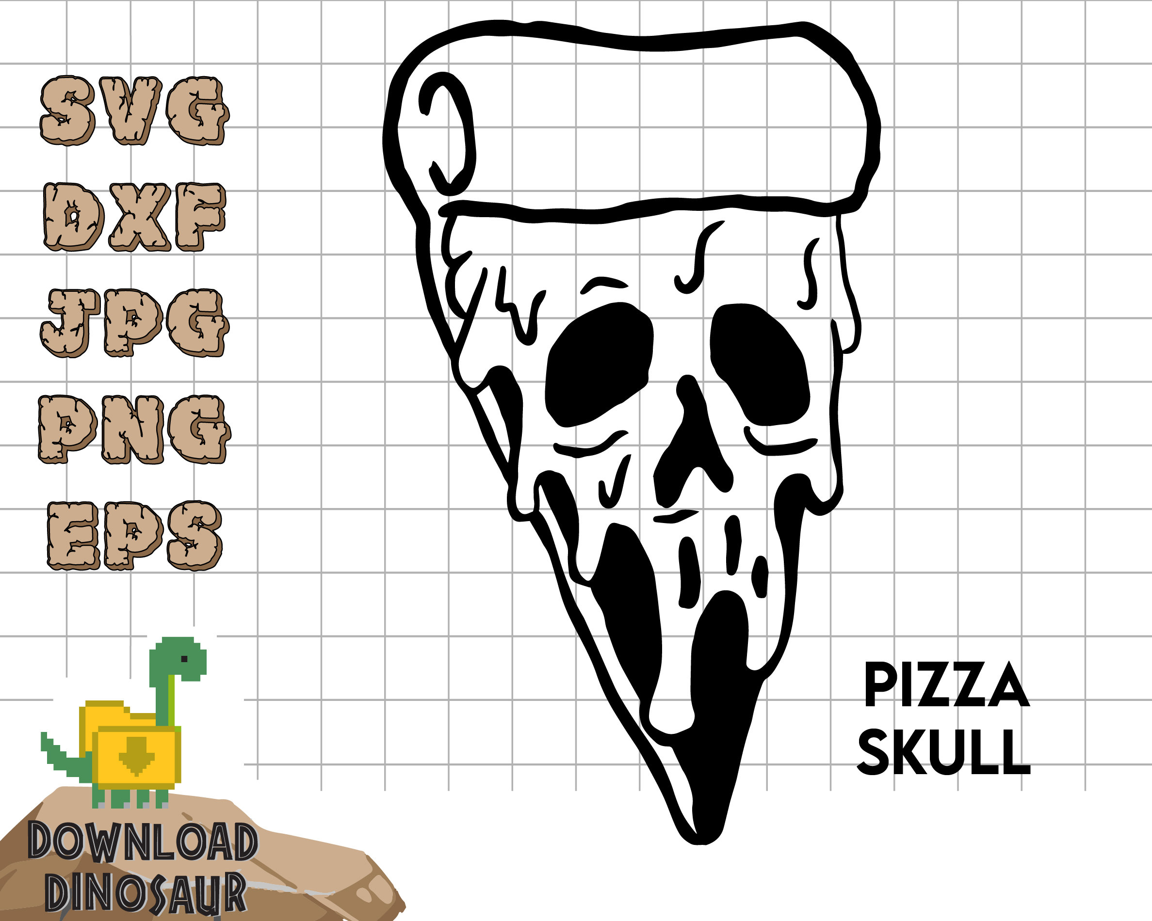 Pizza Skull SVG, Funny Halloween SVG, Spooky Clipart, Pizza Party ...