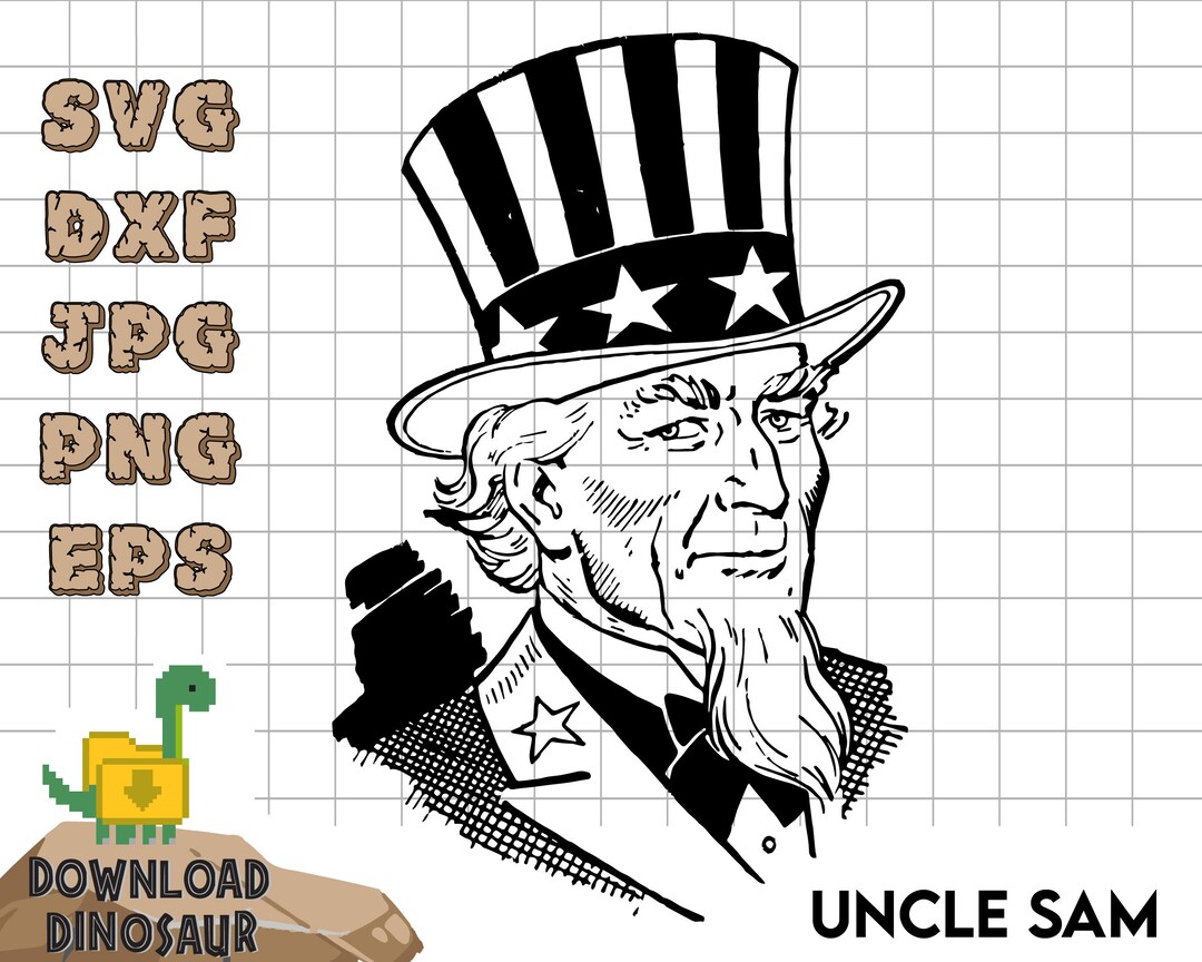 Uncle Sam SVG, Vintage Uncle Sam, Declaration of Independence, God ...