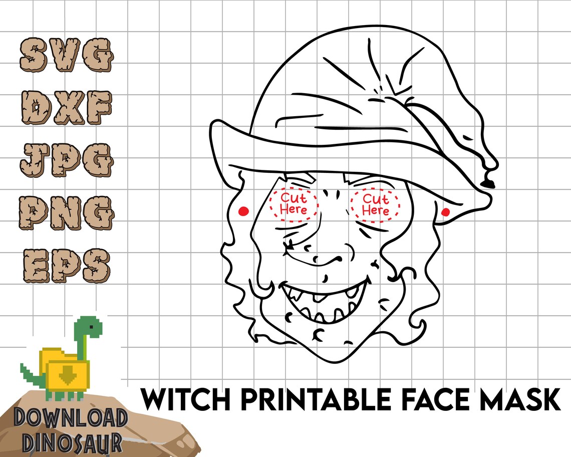 Halloween Face Mask, Witch Clipart, Witch Starter Kit Halloween Mask ...