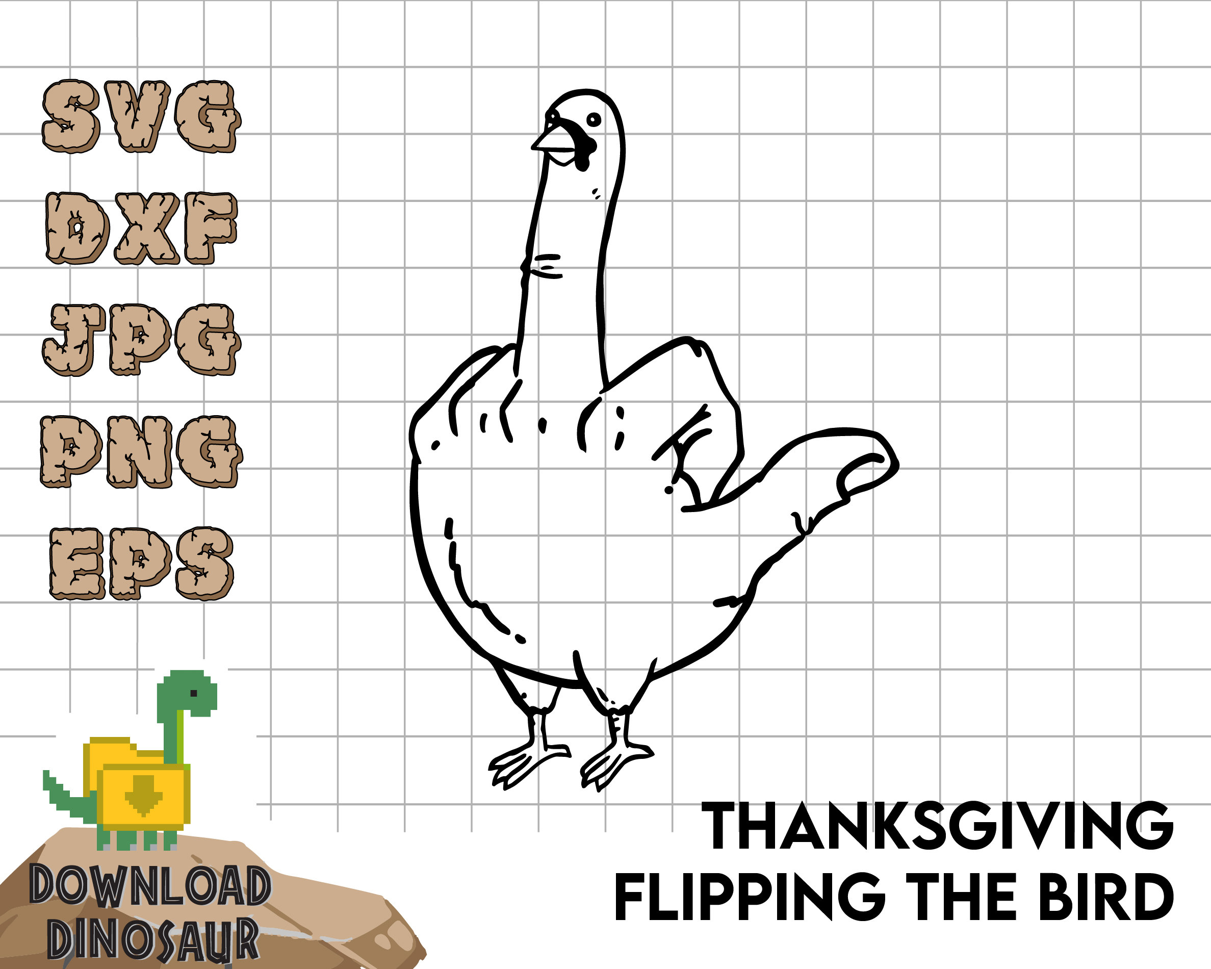Flipping the Bird SVG, Thanksgiving Clipart, Happy Turkey Day ...