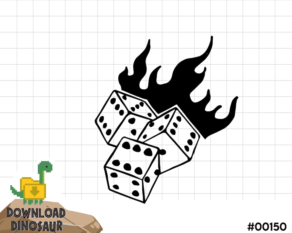 DICE ON FIRE Digital Download. Vegas High Roller, Gambling T Shirts ...