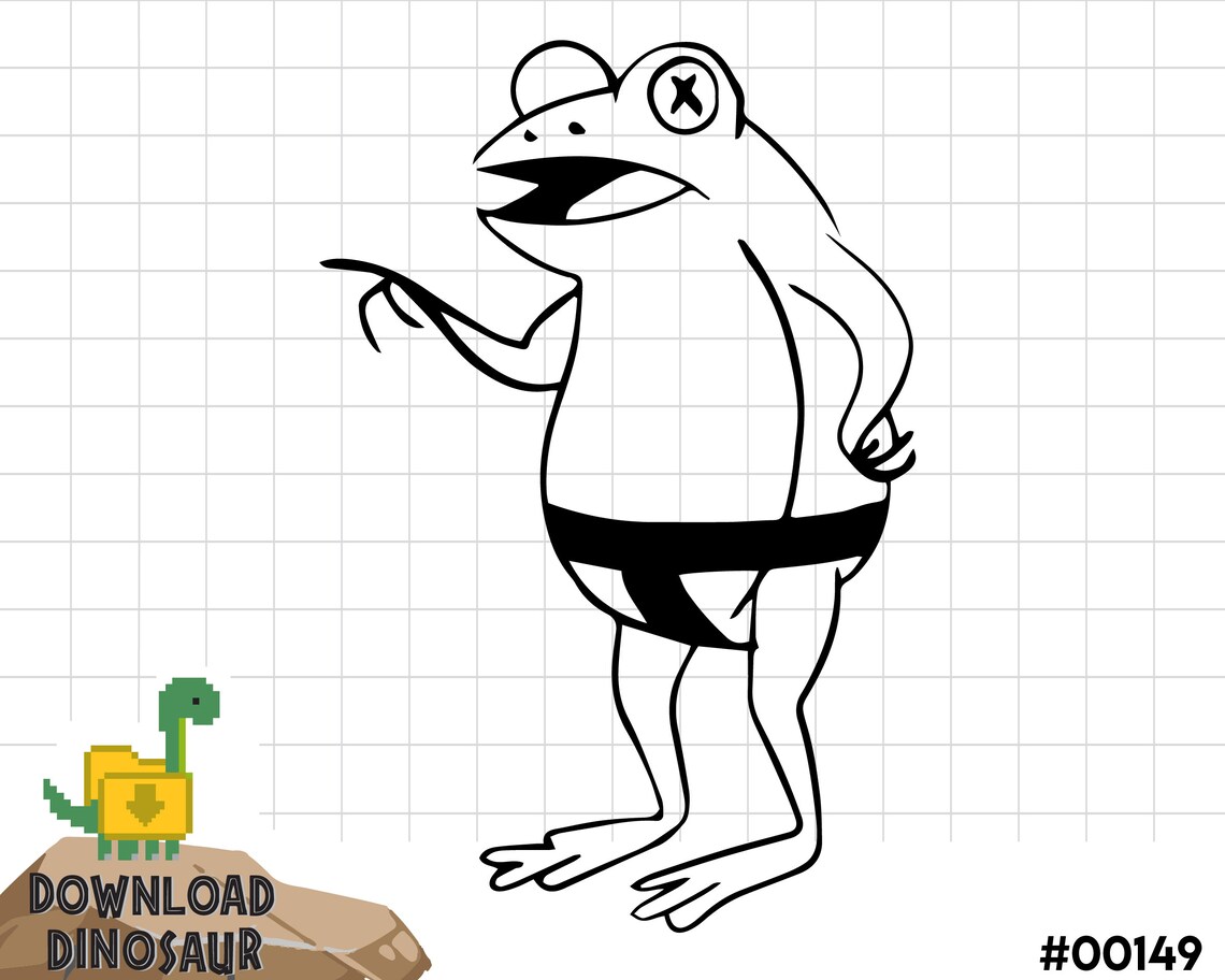 Cool Frog Pointing. Cartoon Frog Digital Download. Frog Decor, Reptile ...