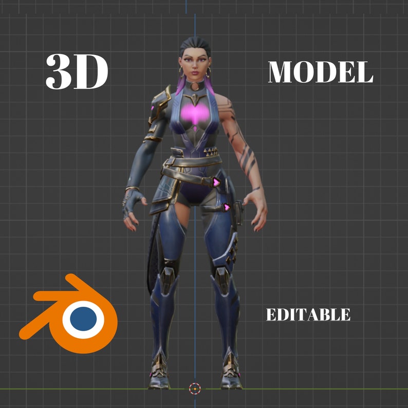 Valorant Reyna 3D Model Reyna 3D Model Reyna Blender 3D - Etsy México