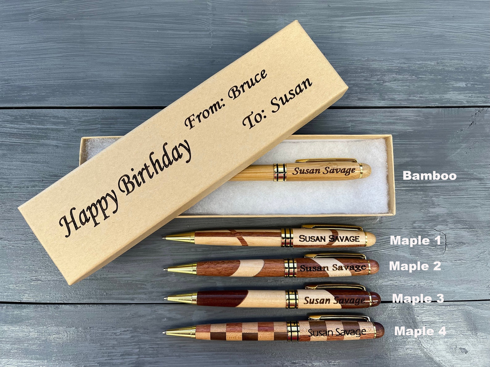 Personalized Engraved Wood Pen Custom Wooden Ballpoint Pens - Etsy