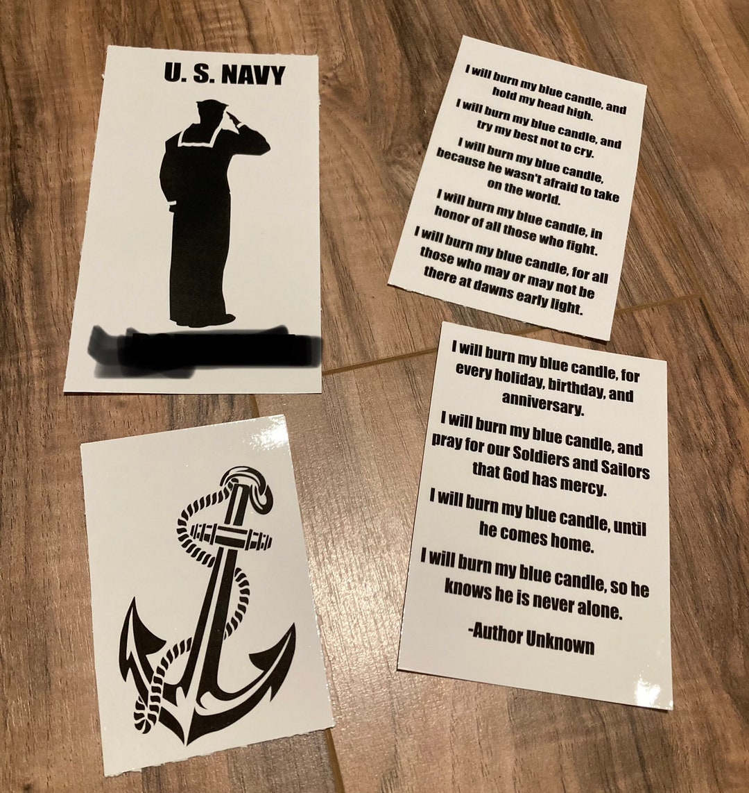 DIY Sailors Blue Light US Navy Blue Flame Lantern Waterslide Decals ...