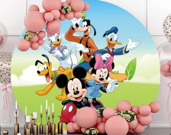 Mickey Mouse Round Backdrop - Etsy