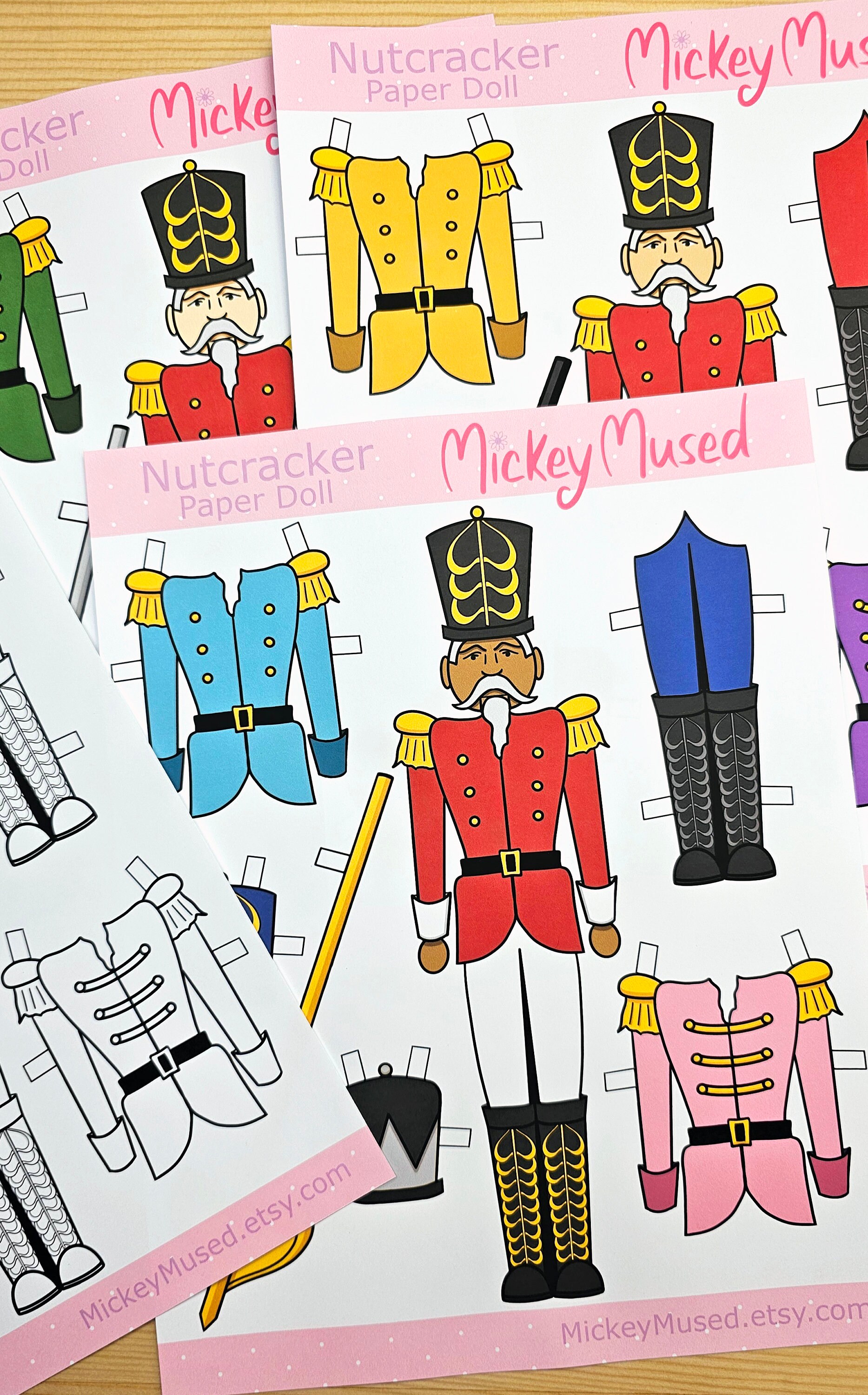 Nutcracker Paper Dolls & Bonus Colouring Page, PRINTABLE DOWNLOAD - Etsy