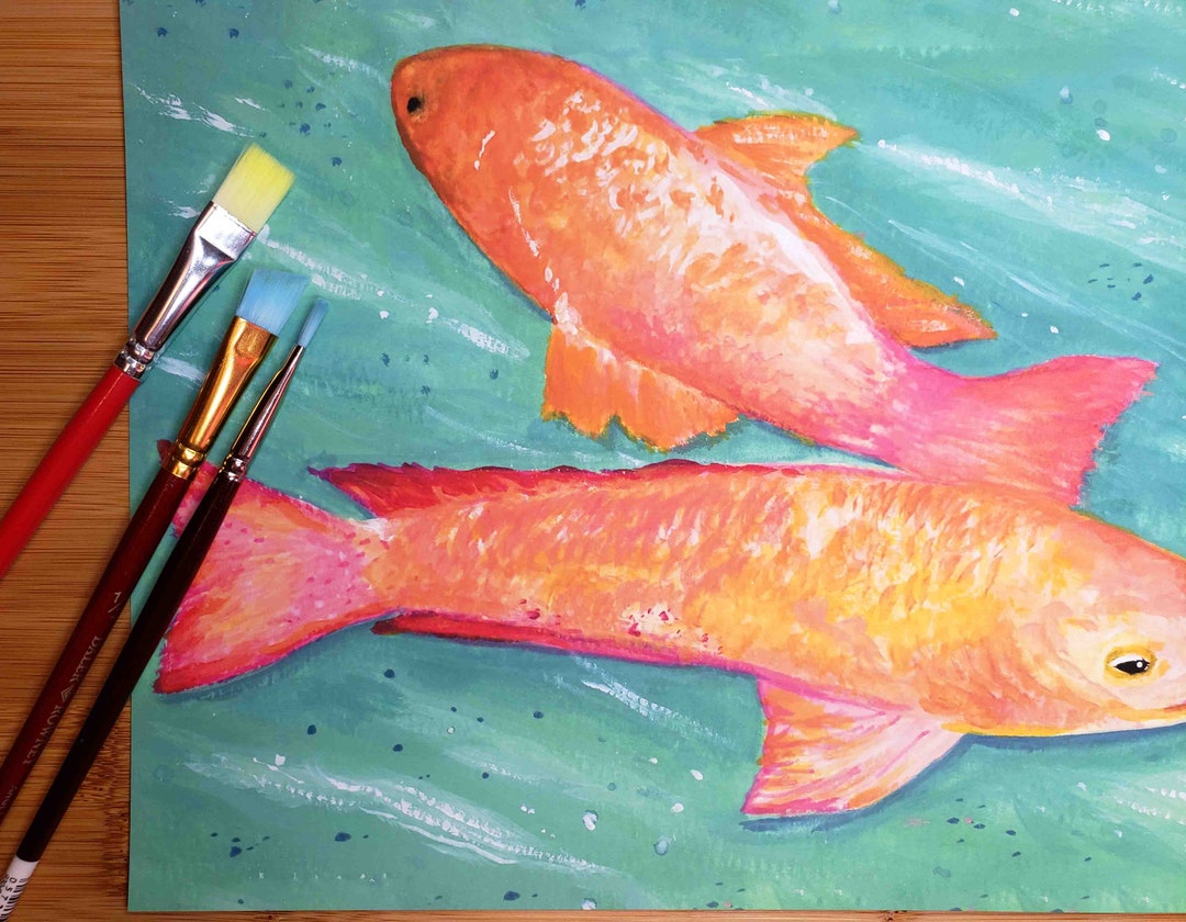 Fish Painting Copy of an Original Gouache Painting - Etsy