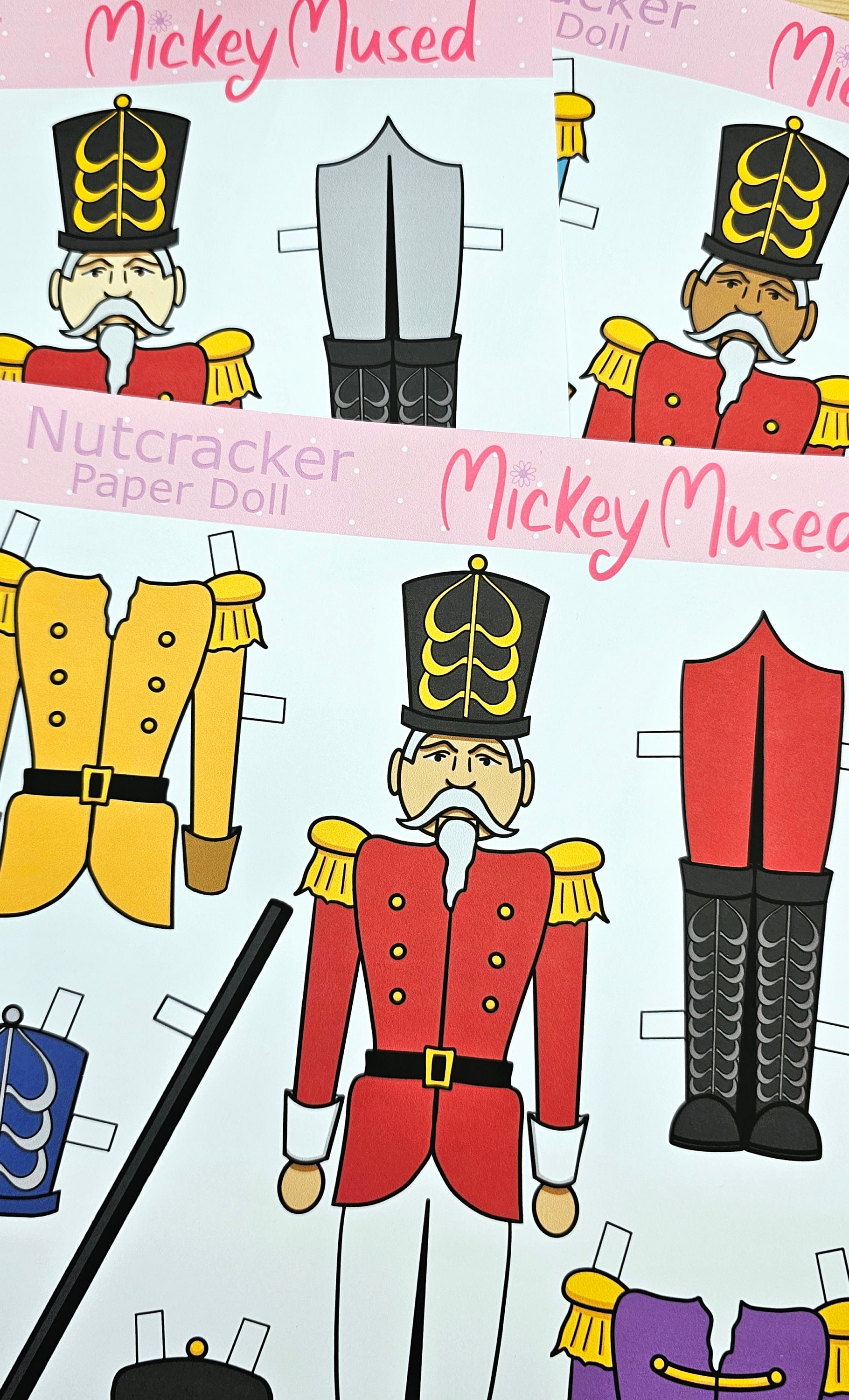 Nutcracker Paper Dolls & Bonus Colouring Page, PRINTABLE DOWNLOAD - Etsy