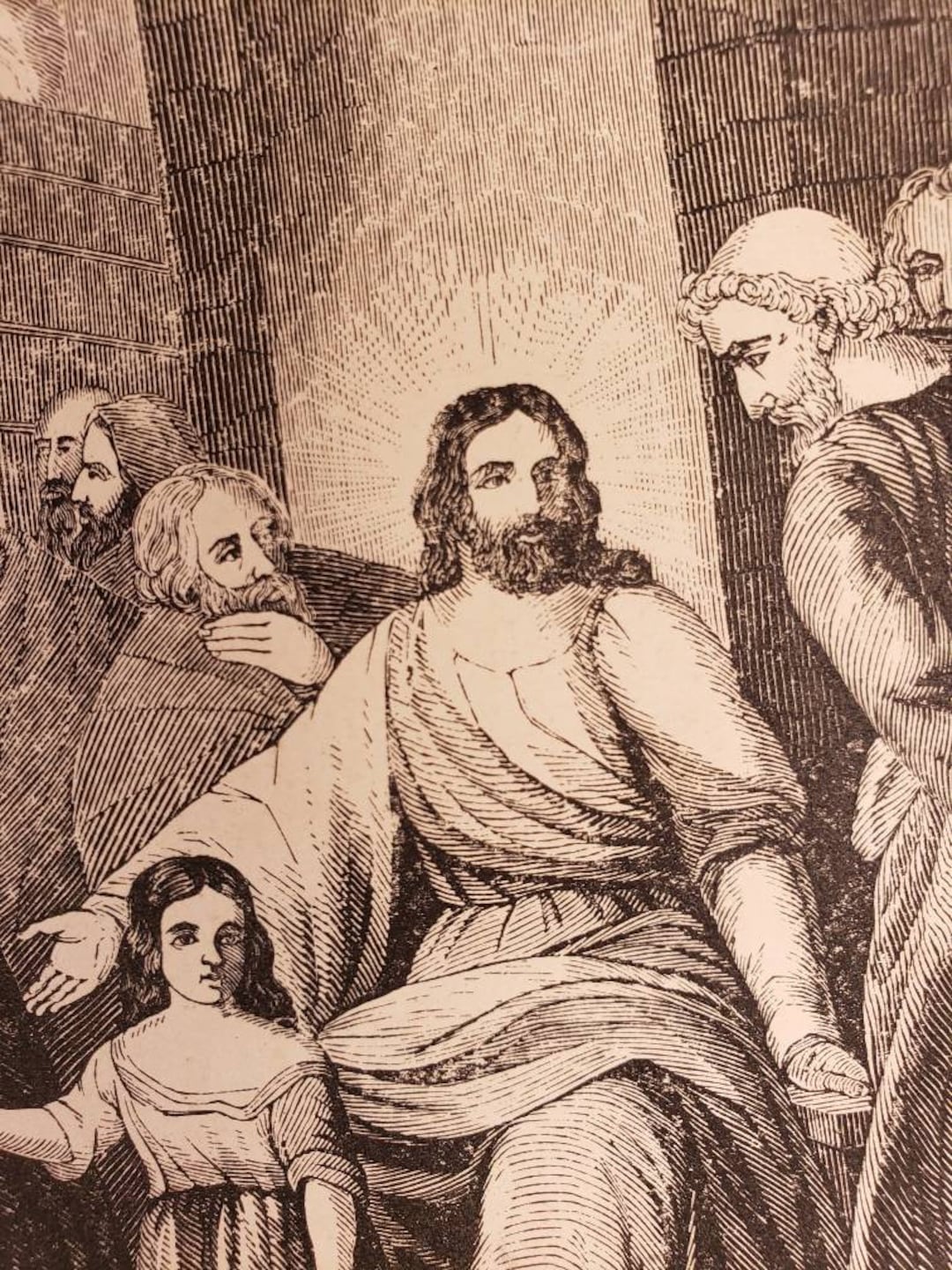 Illust. 173 Yrs Old Bible Pages Antique Vintage 1850 for Framing or ...