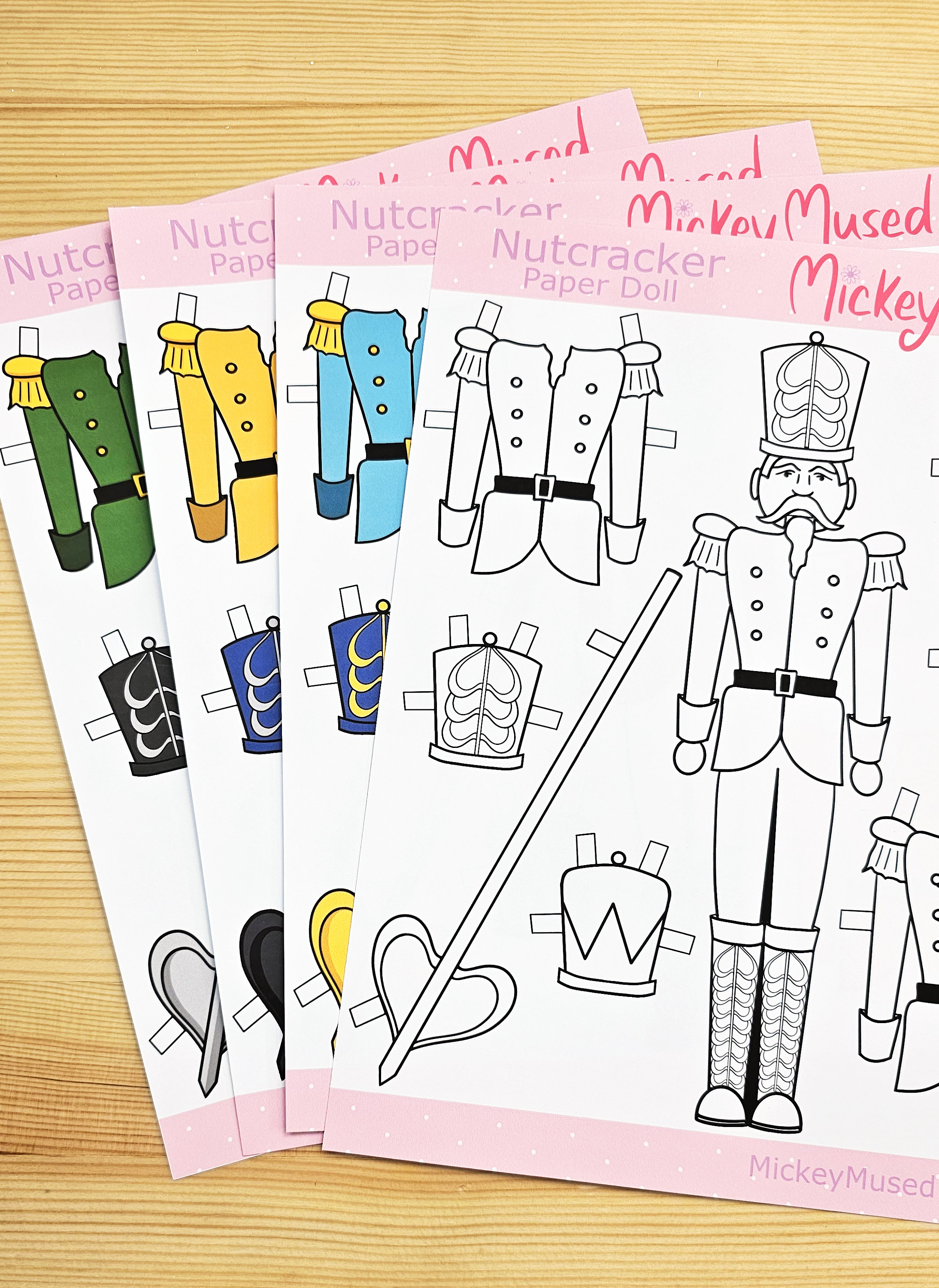Nutcracker Paper Dolls & Bonus Colouring Page, PRINTABLE DOWNLOAD - Etsy