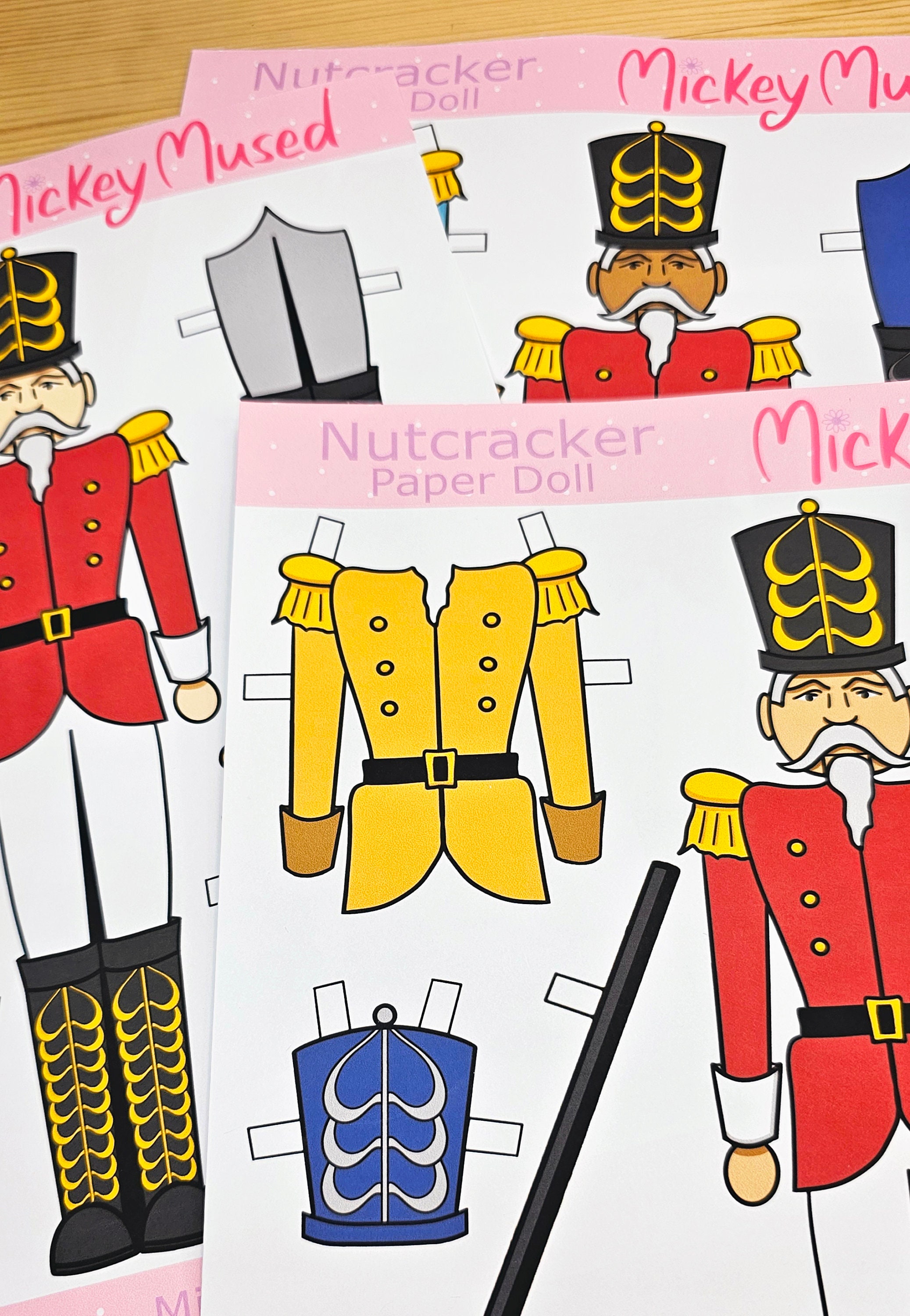Nutcracker Paper Dolls & Bonus Colouring Page, PRINTABLE DOWNLOAD - Etsy