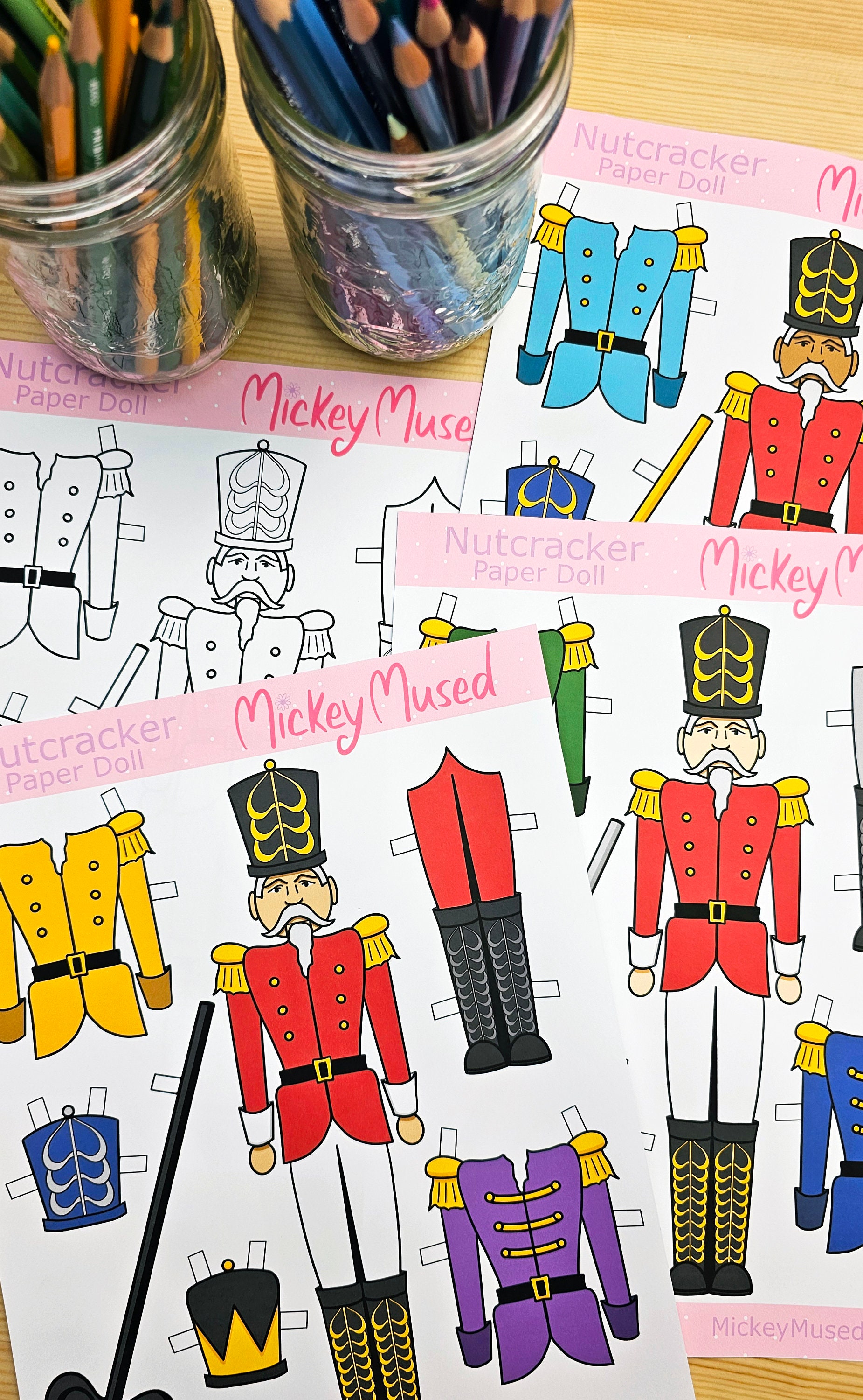 Nutcracker Paper Dolls & Bonus Colouring Page, PRINTABLE DOWNLOAD - Etsy