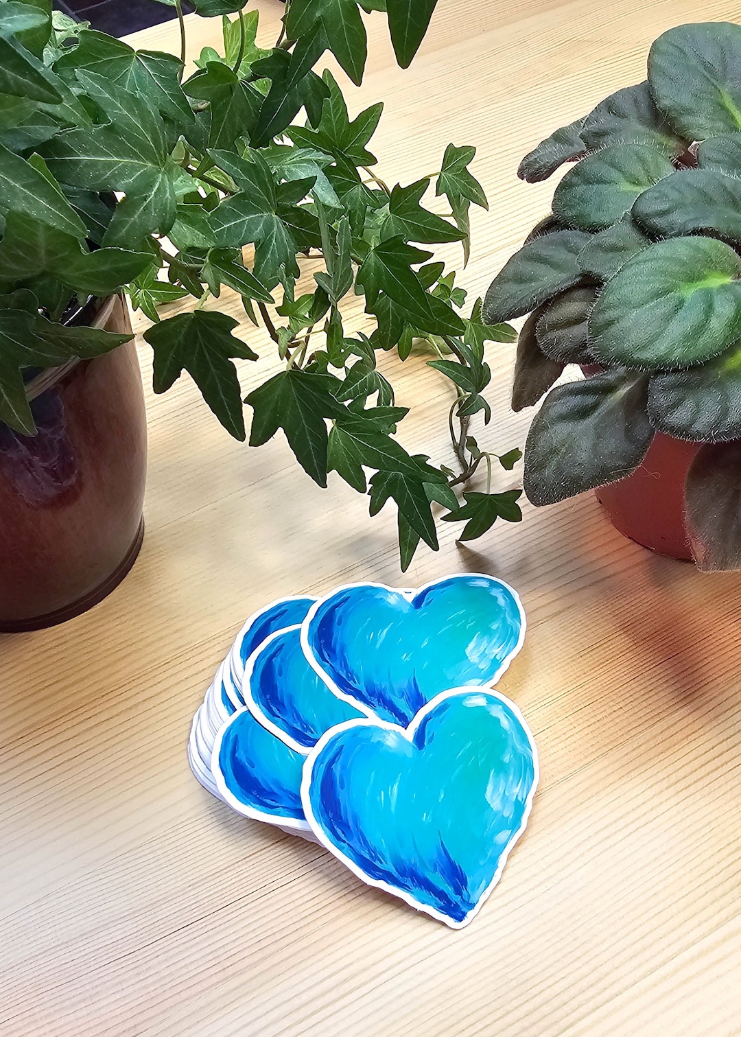 Teal Green and Blue Heart Sticker, Vinyl Matte Sticker - Etsy
