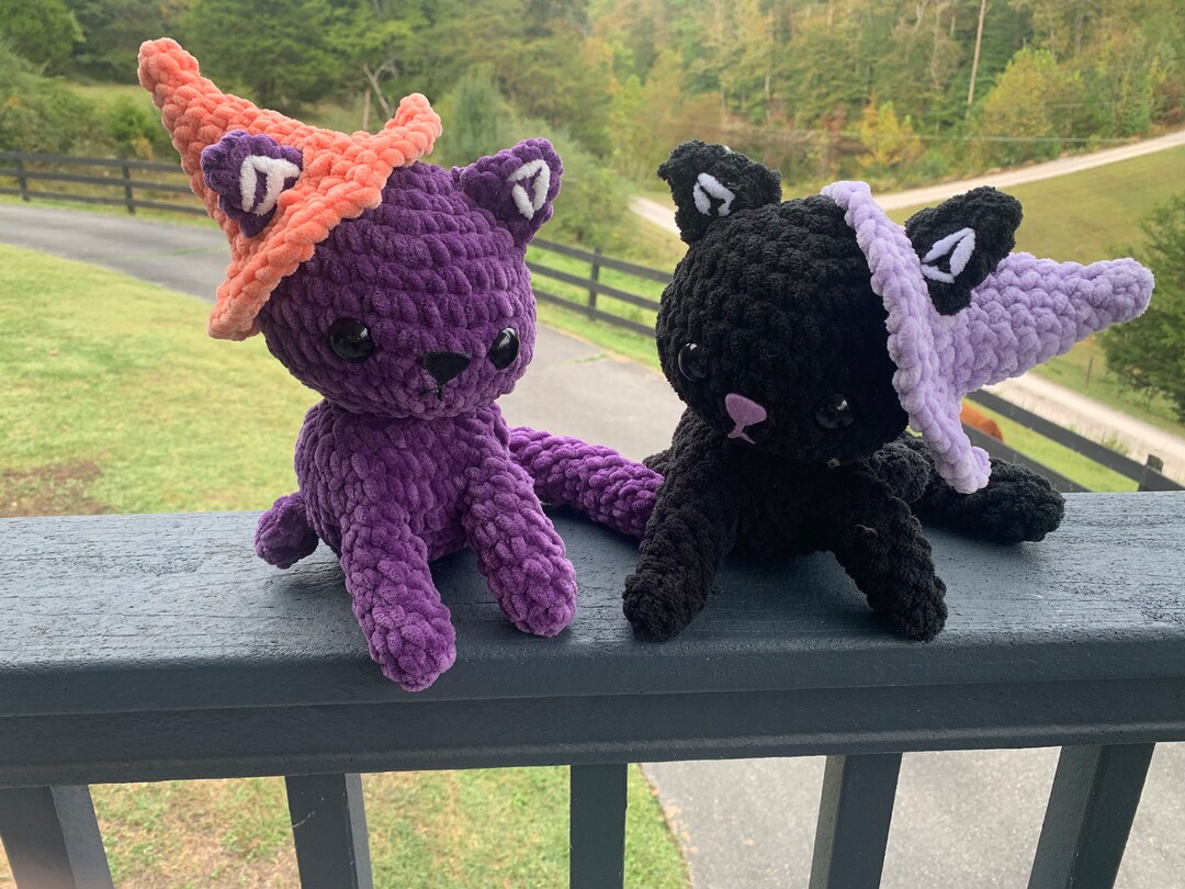 Crochet Halloween Cat Plush - Etsy