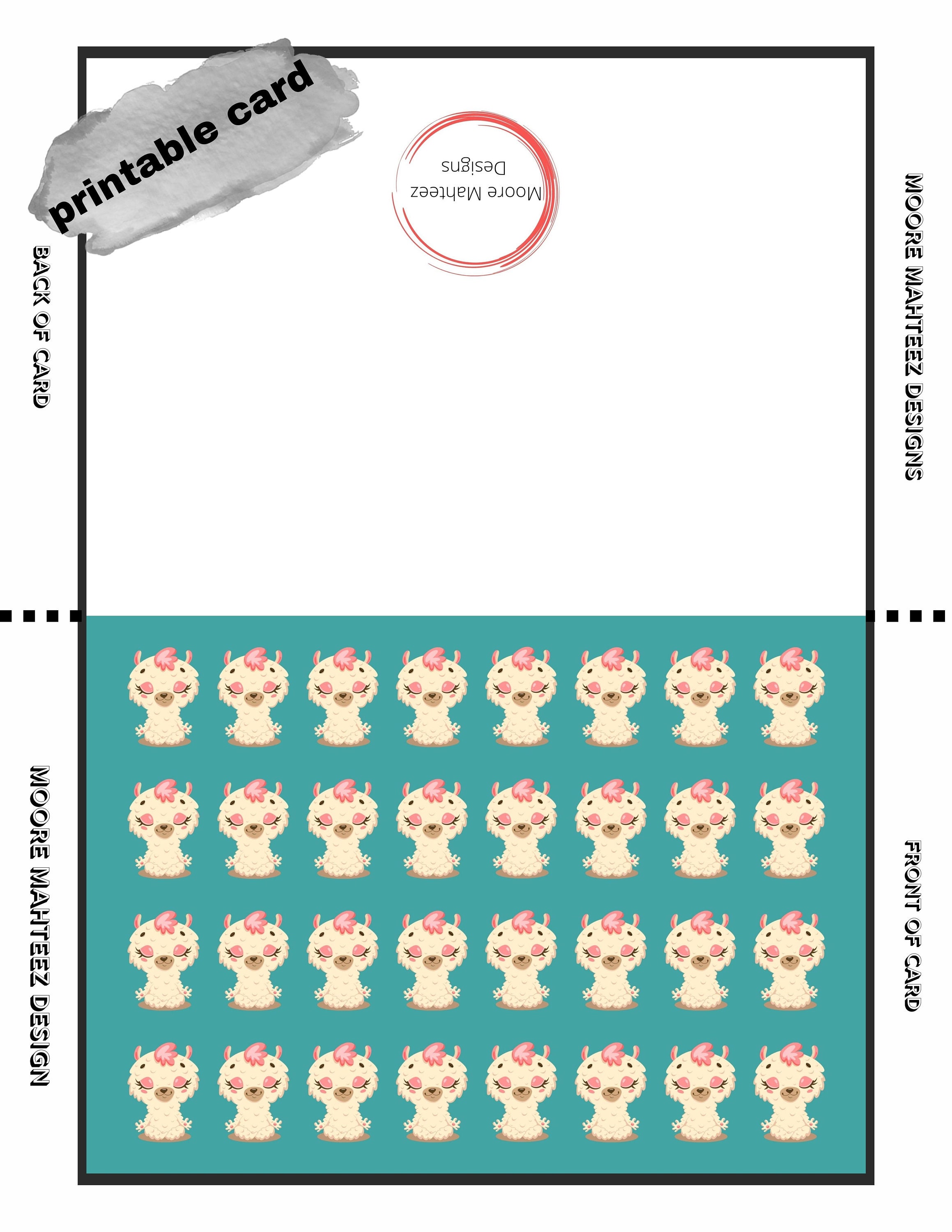 Printable Greeting Card | Llamaste | Print at Home| Blank Inside | Last ...