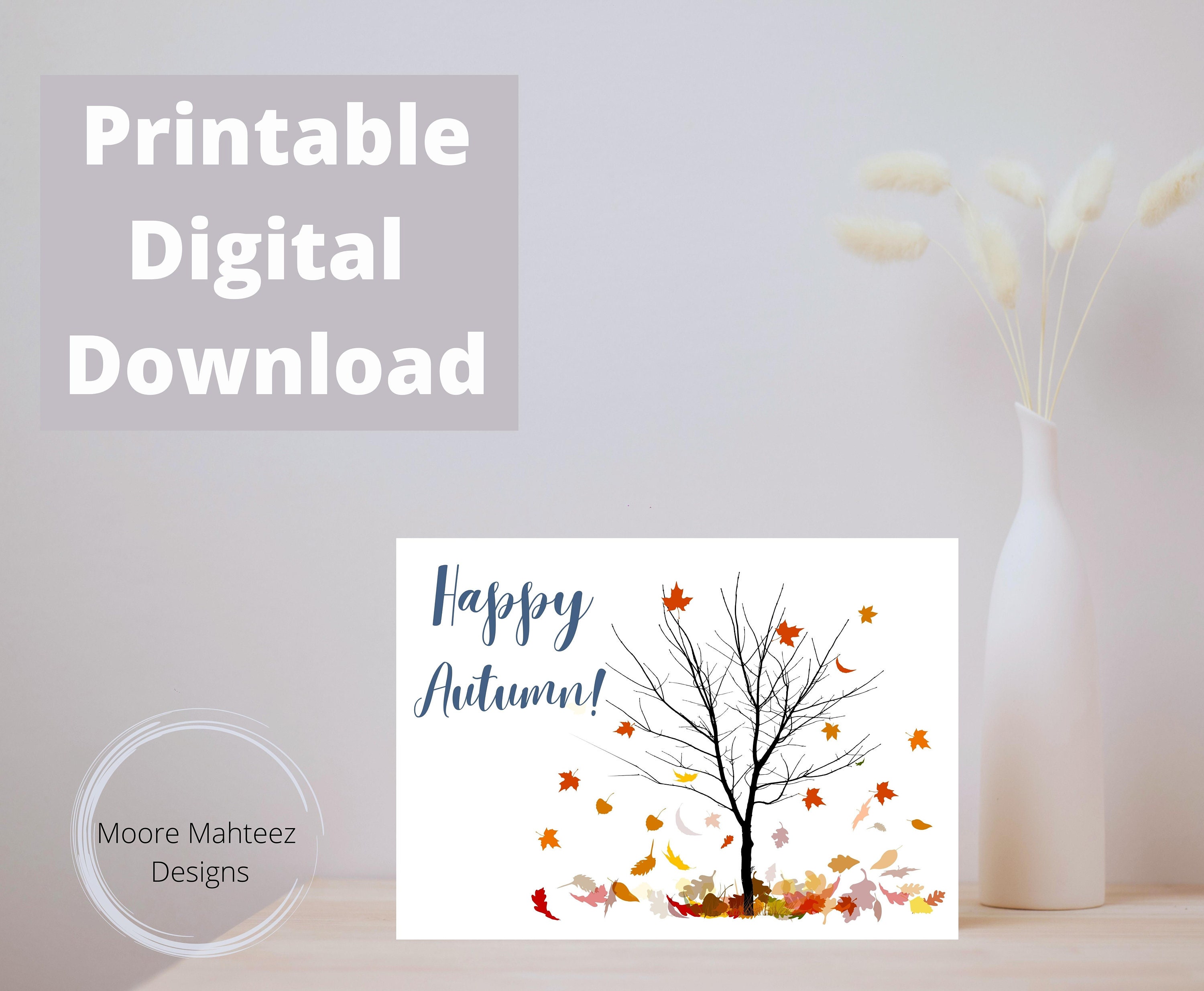 Printable Greeting Card | Happy Autumn| Harvest Card| Happy Fall Card ...