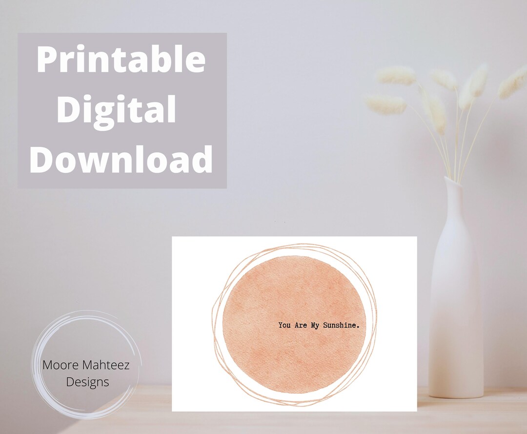 Printable Greeting Card | You Are My Sunshine | Sentimental | Instant ...