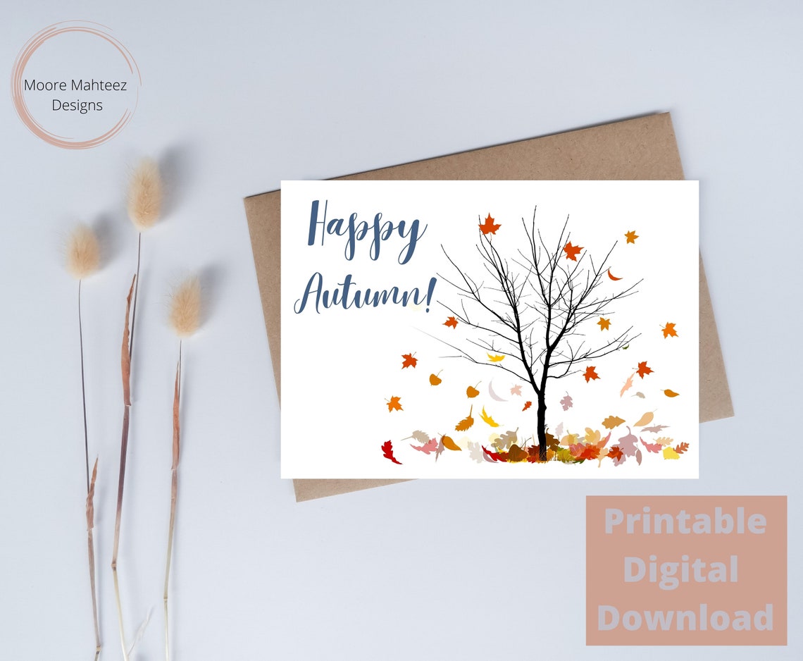 Printable Greeting Card | Happy Autumn| Harvest Card| Happy Fall Card ...