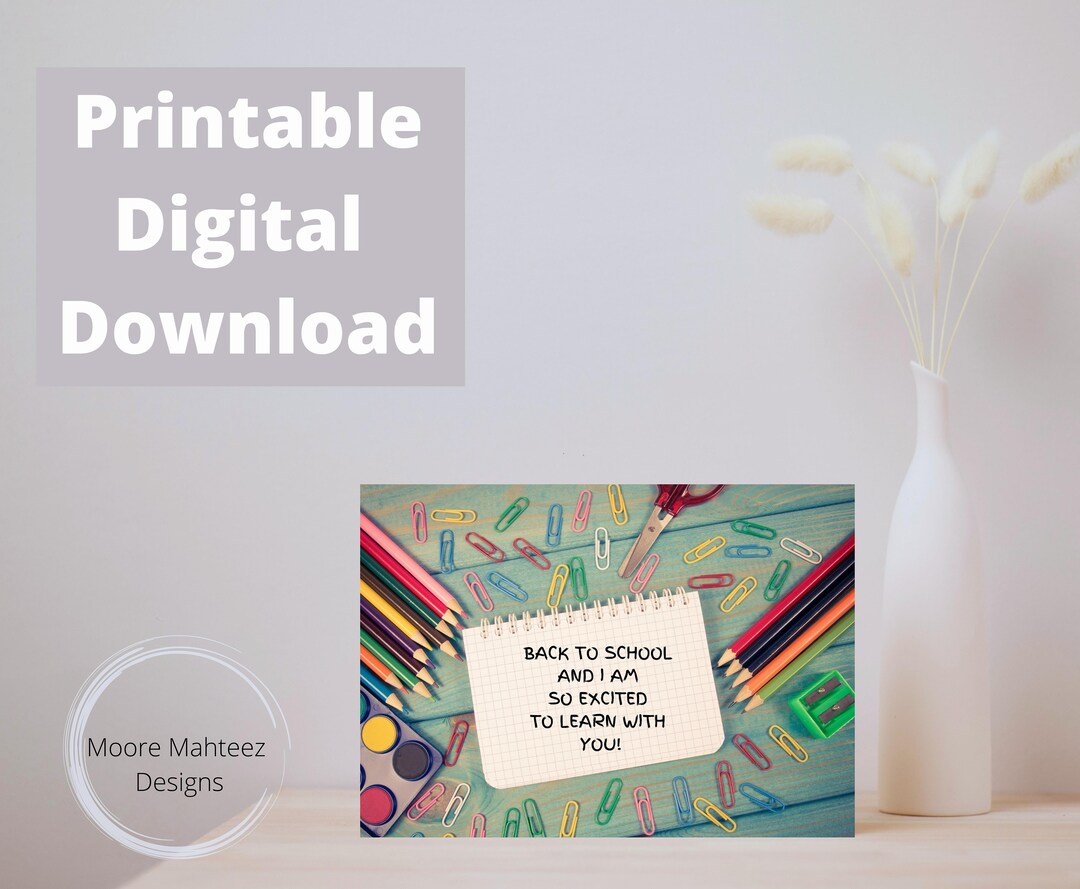 Printable Greeting Card | Back to School Card | for Student or Teacher ...