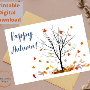 Printable Greeting Card | Happy Autumn| Harvest Card| Happy Fall Card ...