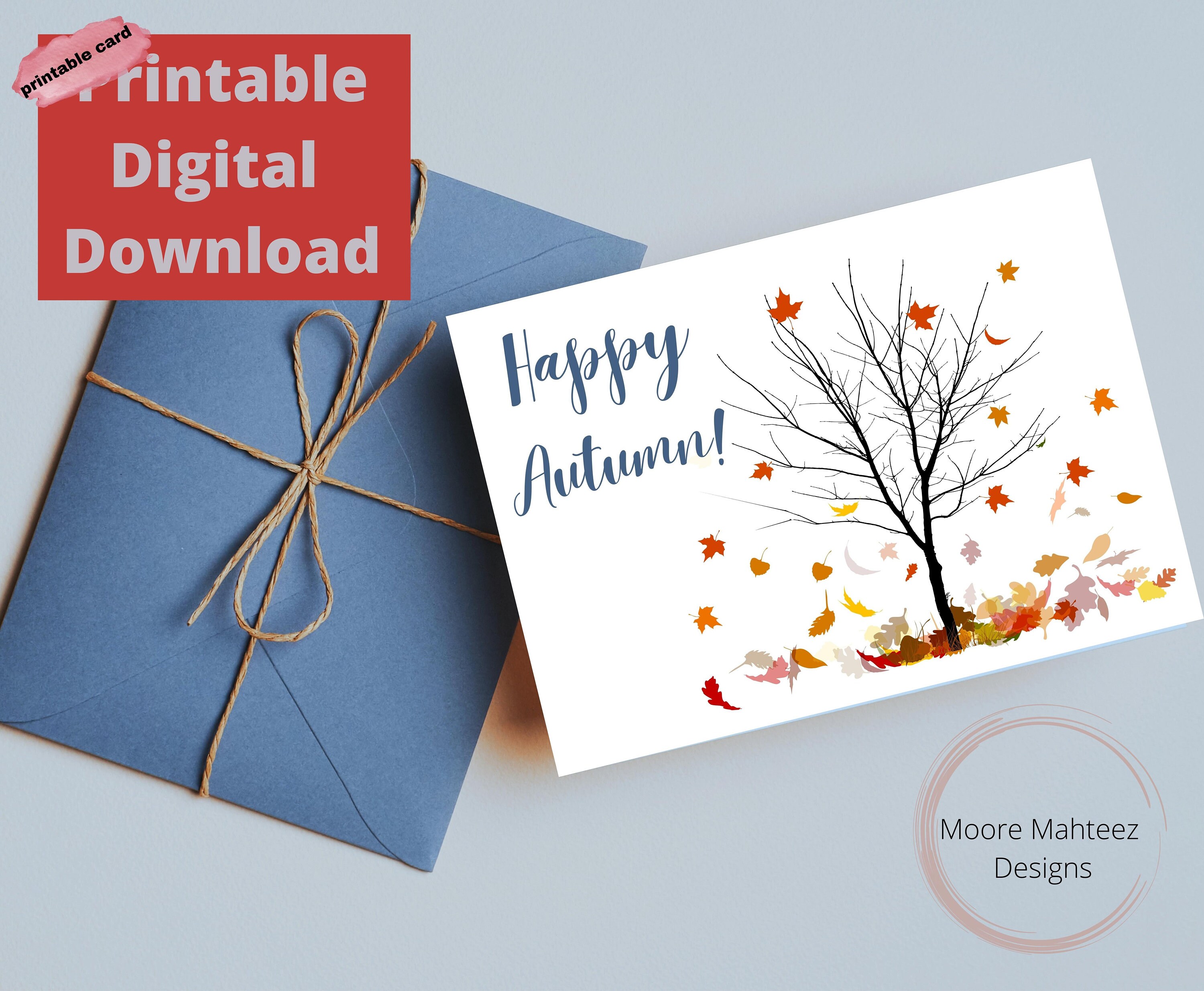 Printable Greeting Card | Happy Autumn| Harvest Card| Happy Fall Card ...
