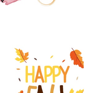 Printable Greeting Card | Happy Fall Card | Autumn Leaves | Instant ...