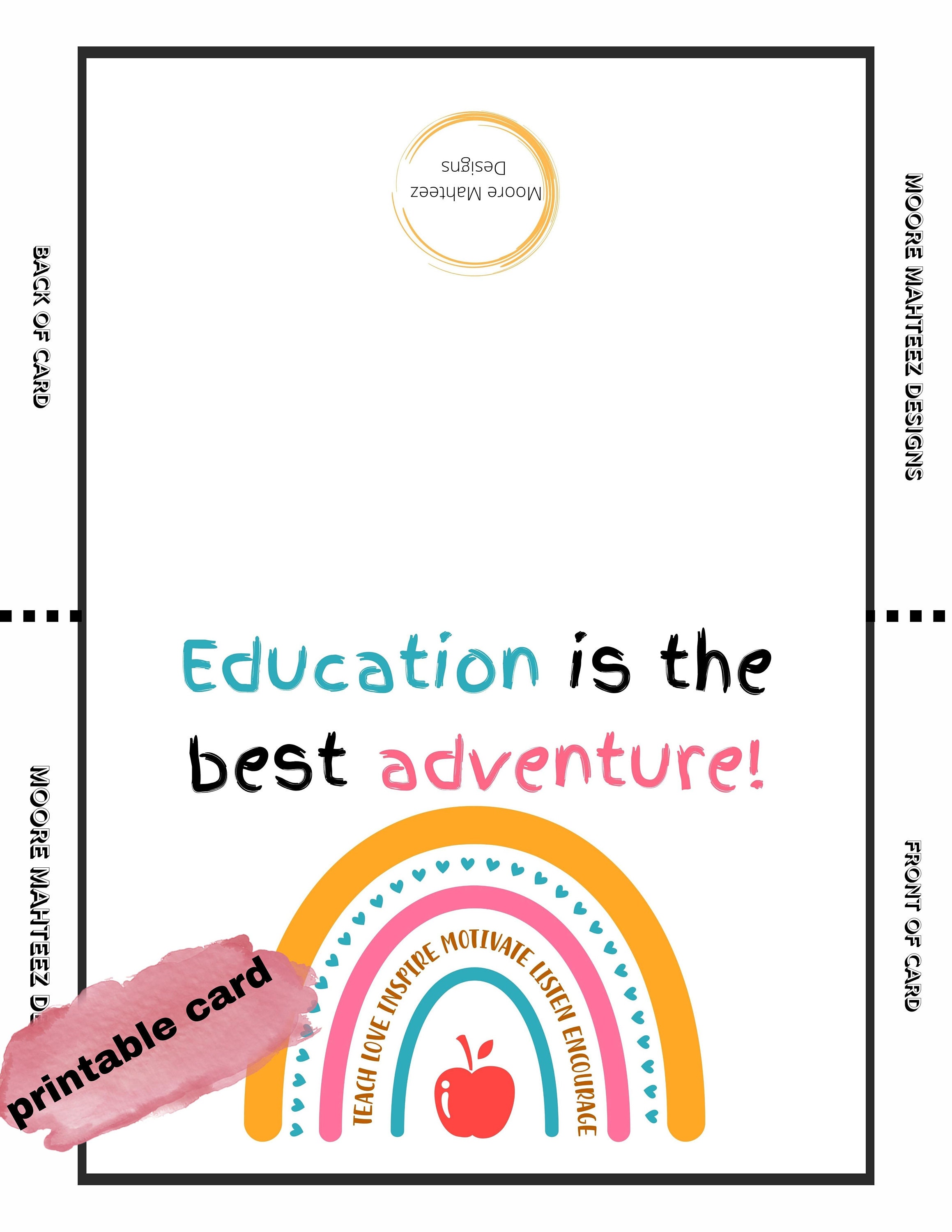 Printable Greeting Card | Back to School Card | Card for Student | Card ...