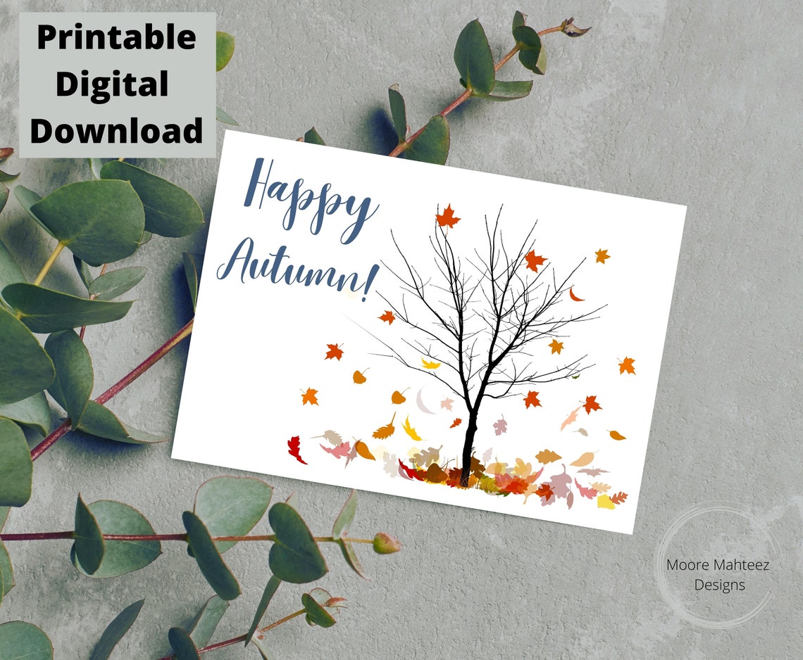 Printable Greeting Card | Happy Autumn| Harvest Card| Happy Fall Card ...