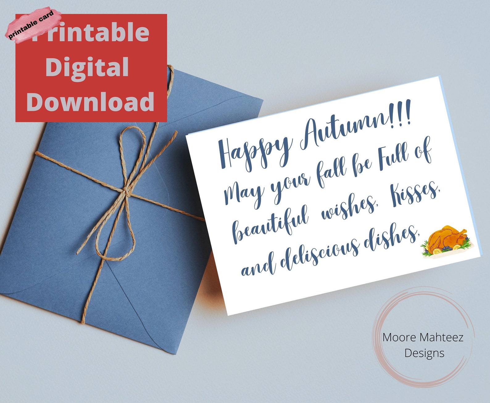 Printable Greeting Card Autumn Card Happy Fall Card - Etsy