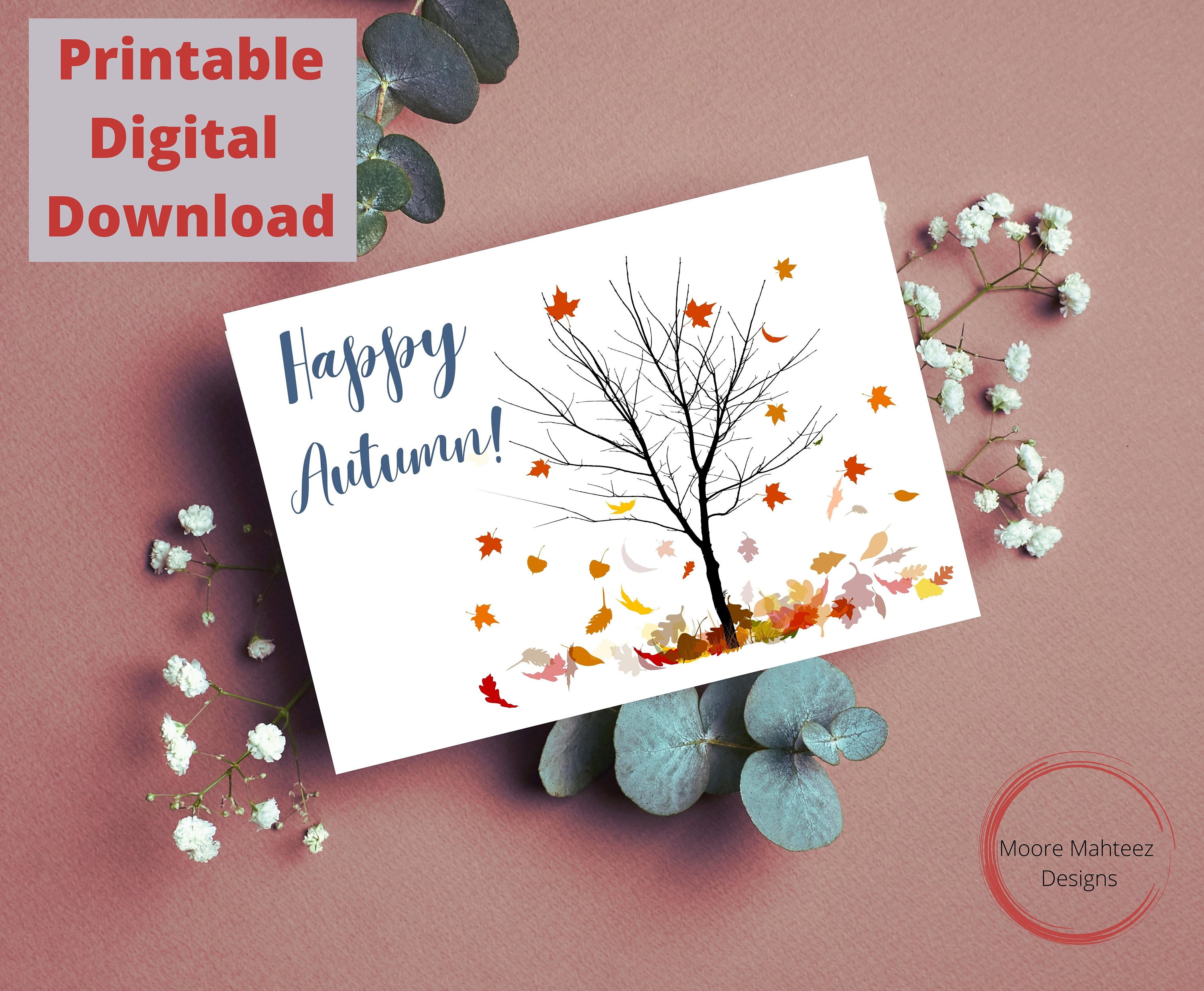 Printable Greeting Card | Happy Autumn| Harvest Card| Happy Fall Card ...