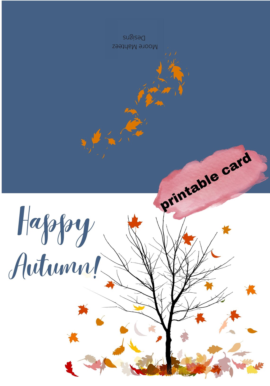 Printable Greeting Card | Happy Autumn| Harvest Card| Happy Fall Card ...