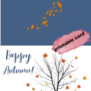 Printable Greeting Card | Happy Autumn| Harvest Card| Happy Fall Card ...