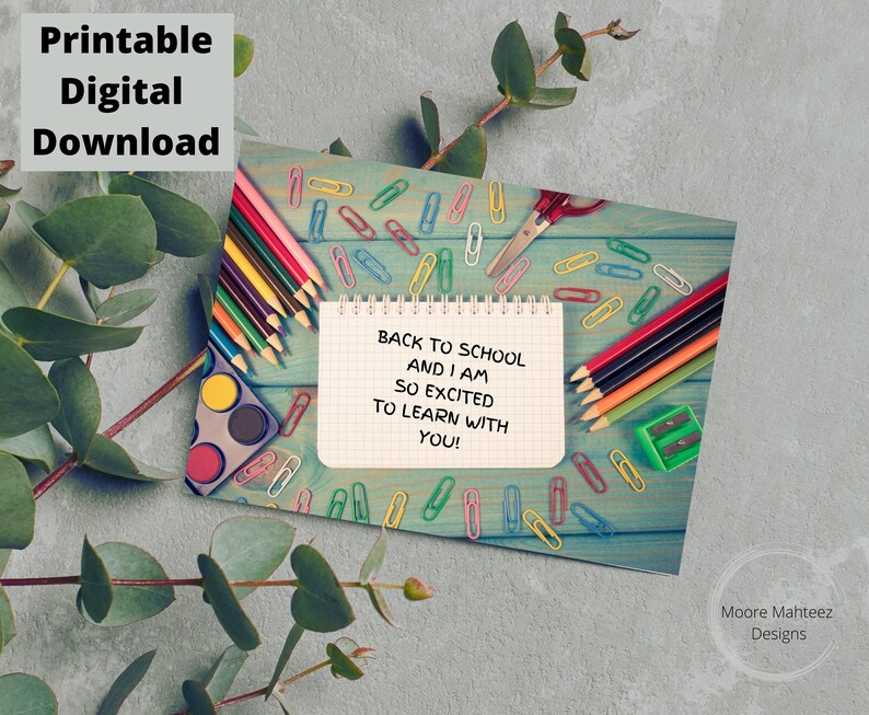 Printable Greeting Card | Back to School Card | for Student or Teacher ...