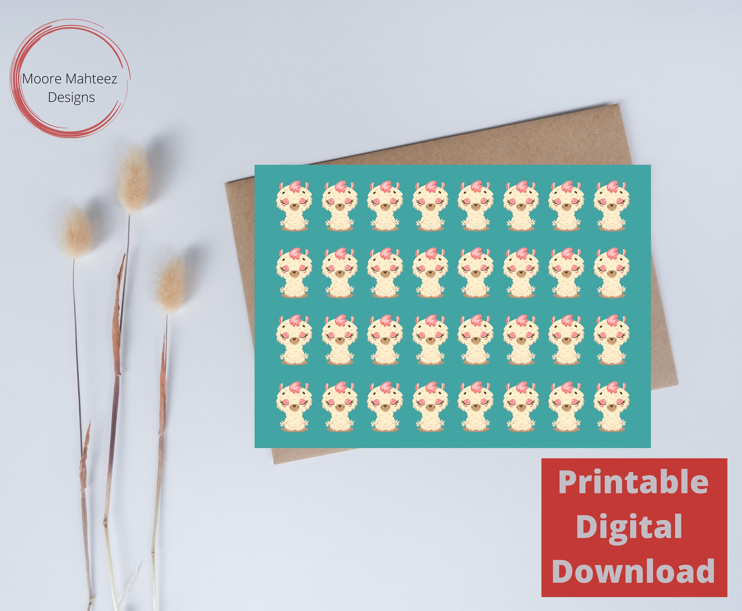 Printable Greeting Card | Llamaste | Print at Home| Blank Inside | Last ...