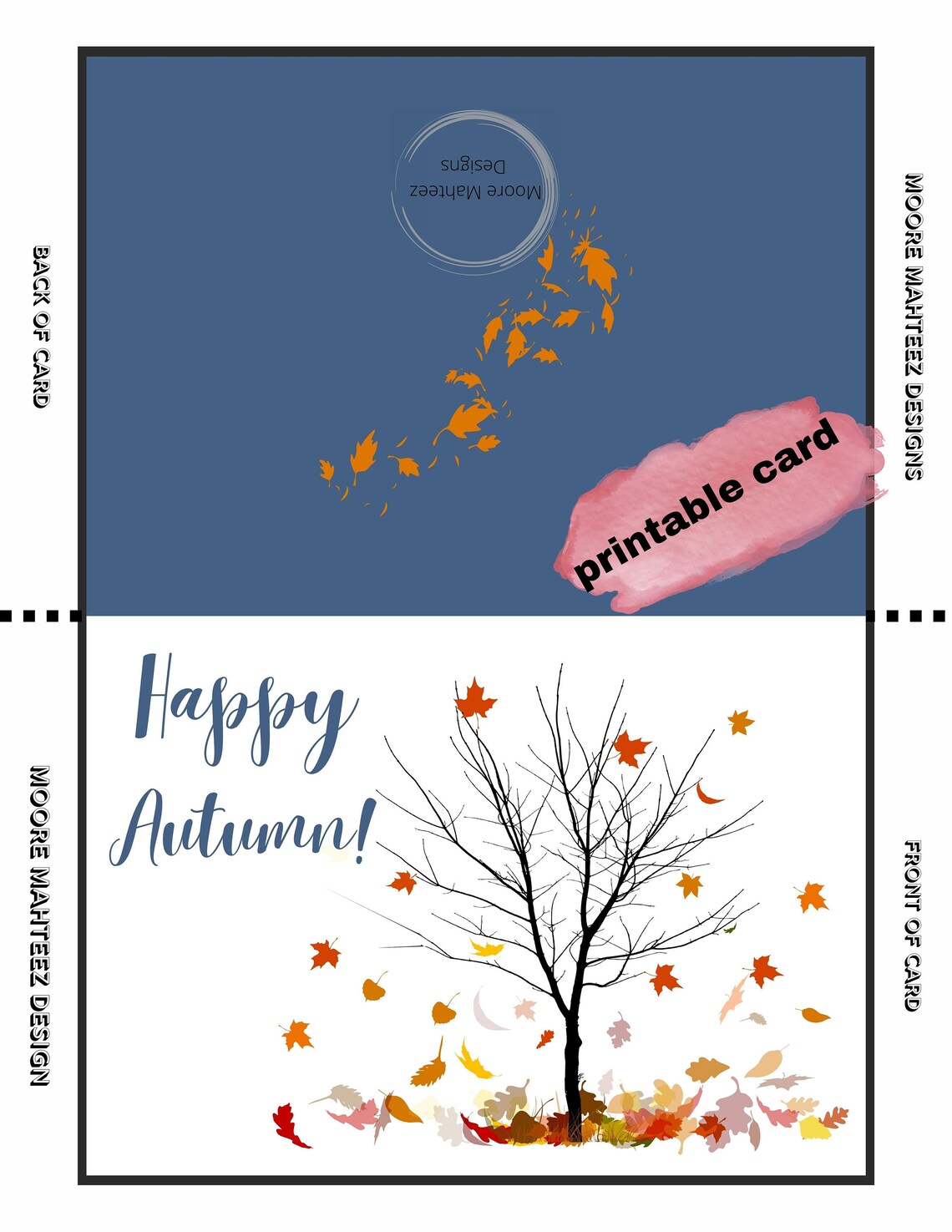 Printable Greeting Card | Happy Autumn| Harvest Card| Happy Fall Card ...